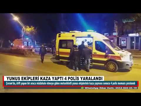 YUNUS EKİPLERİ KAZA YAPTI 4 POLİS YARALANDI