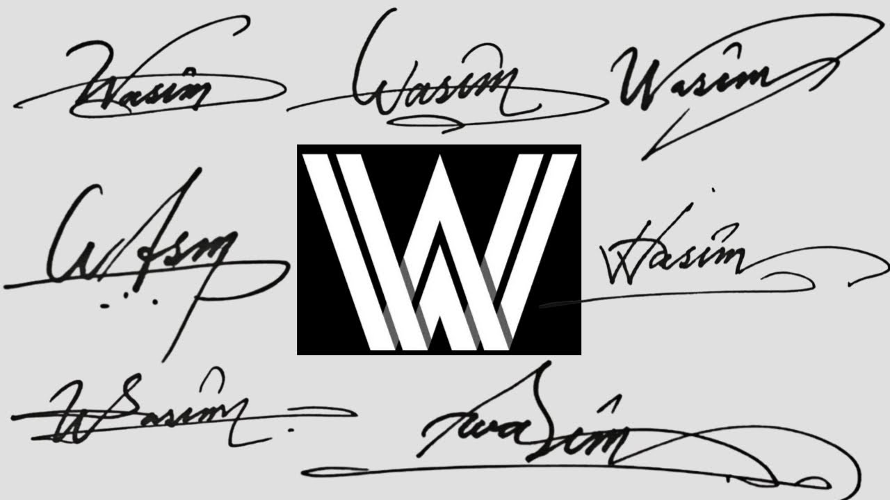 ️ W Signature | How to Create W Signature | Wasim Signature style ...