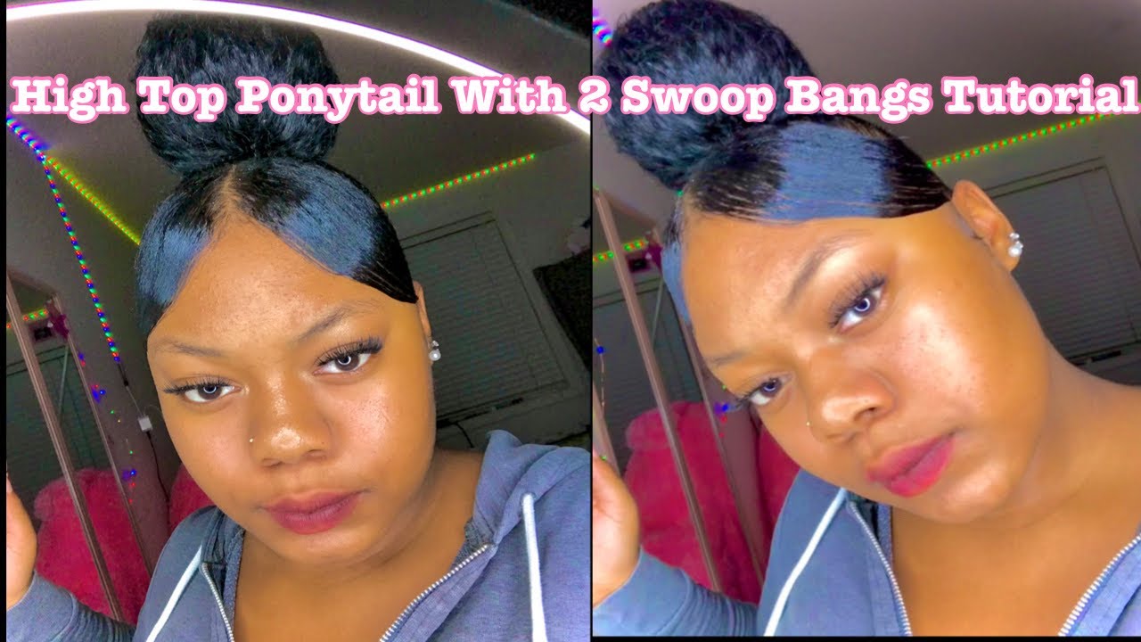 Top Bun With 2 Swoop Bangs | Amarrie Amour - YouTube