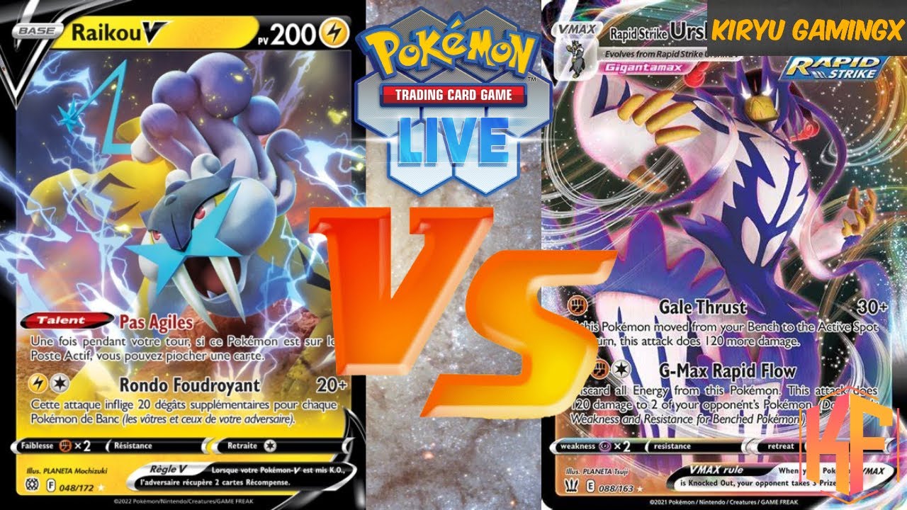 Pokemon TCG LIVE - Raikou V Vs Rapid Strike Urshifu Vmax - YouTube