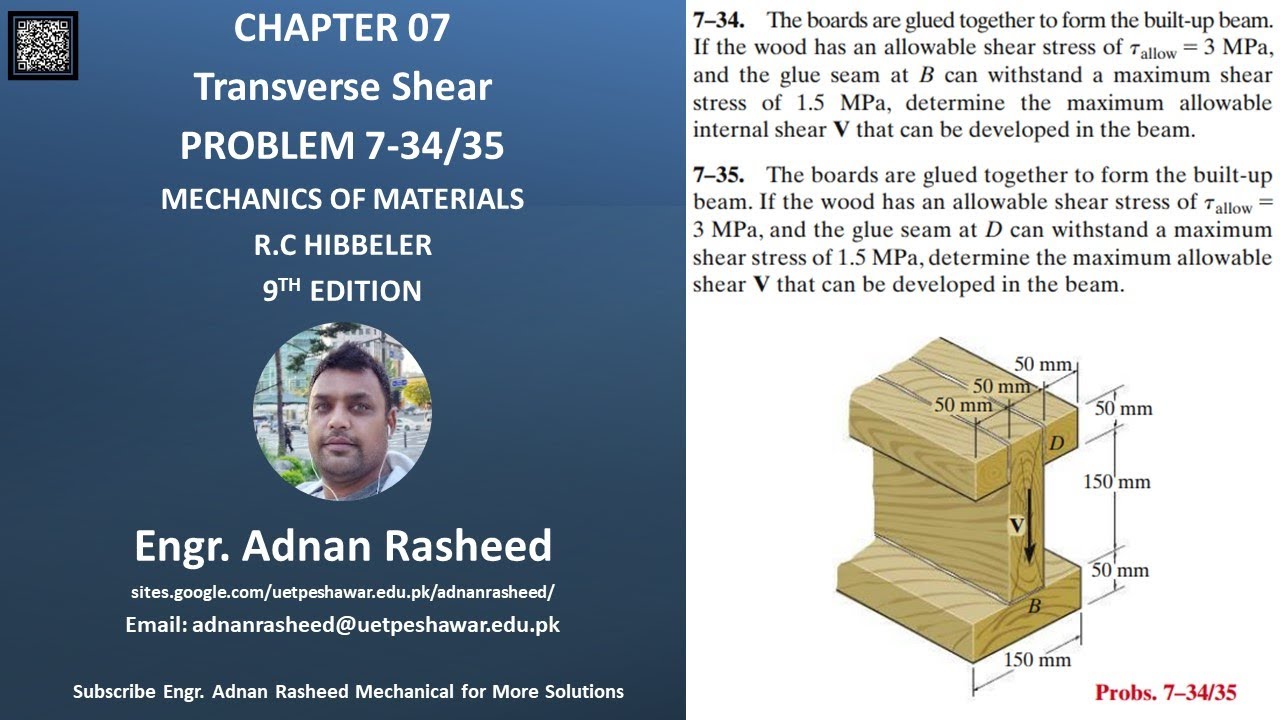 7-34/35 Determine the maximum allowable internal shear V | Mech of ...