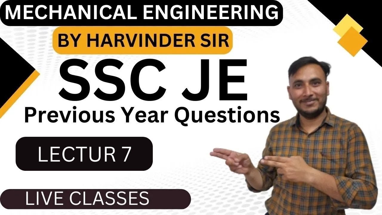 SSC JE Mechanical MCQ PART 7 - YouTube