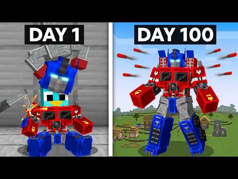 We Survived 100 Days as TRANSFORMERS in Minecraft