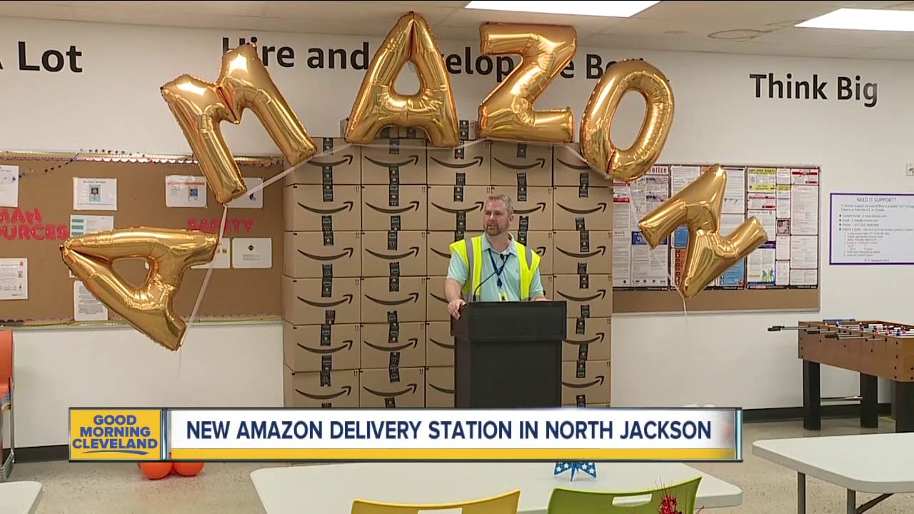 New Amazon delivery station opens in Ohio - YouTube