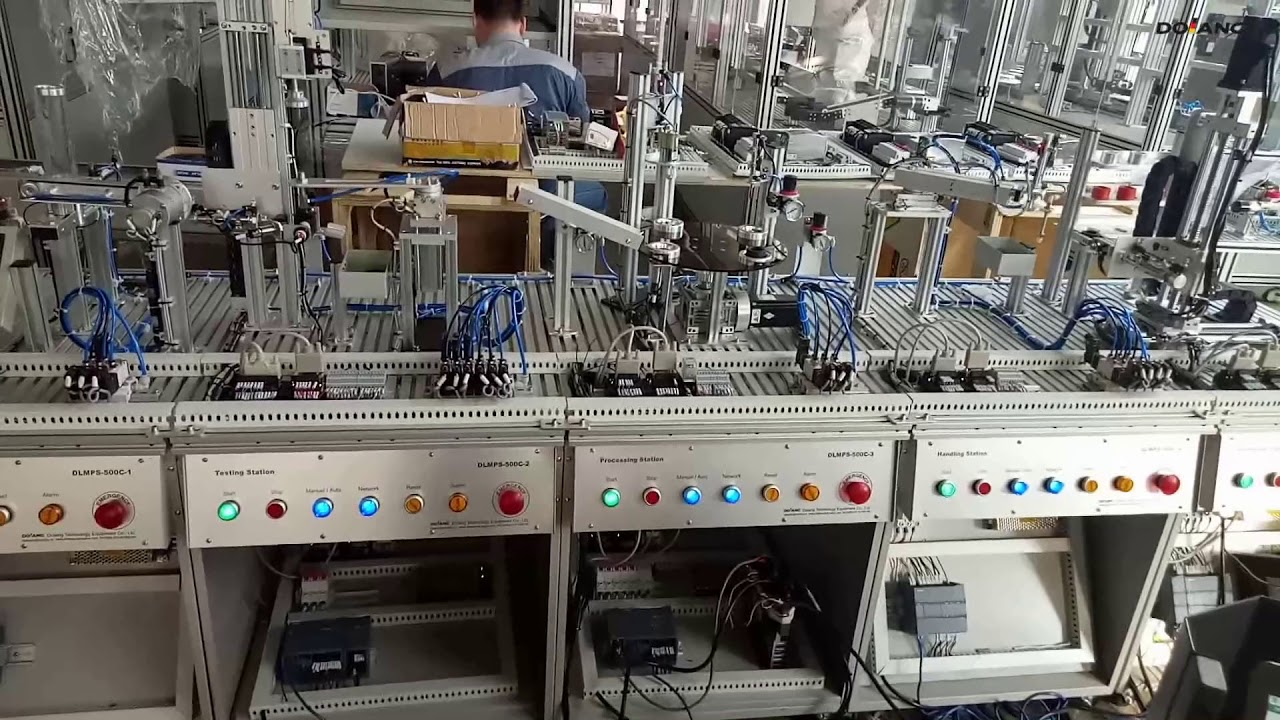 DLMS-500C Modular Flexible Manufacturing Training System - YouTube