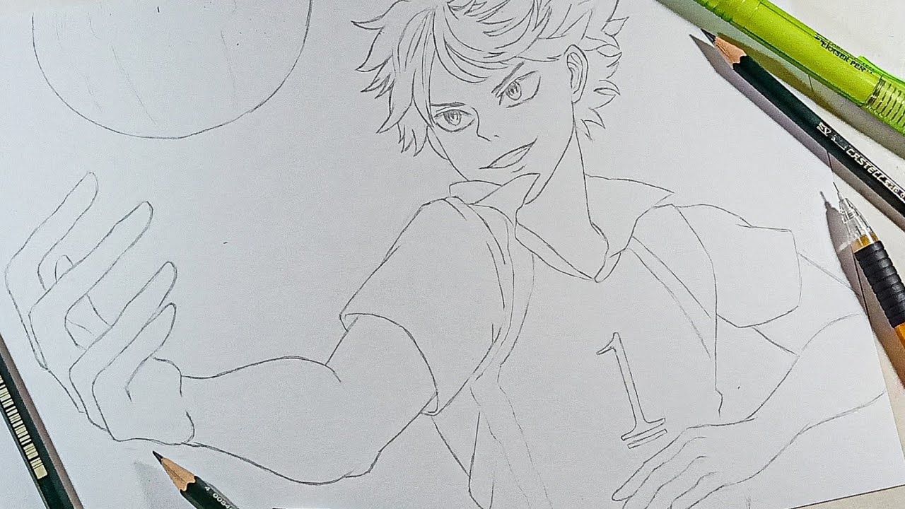 Drawing Anime Sketch Oikawa Tooru | Haikyuu!! - YouTube