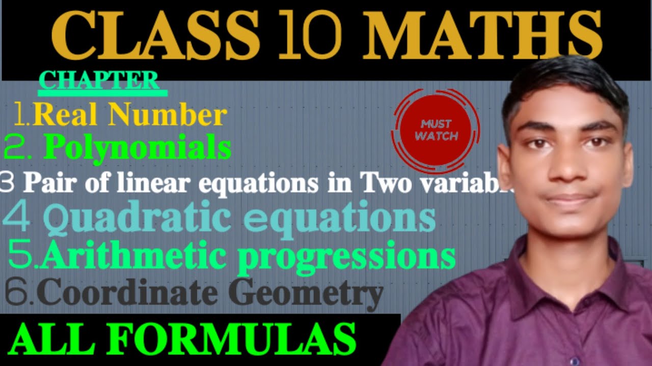 ALL MATHS FORMULAS IN ONE SHOT.CBSE CLASS -10 MATH !! ALPHA EDUCATION ...