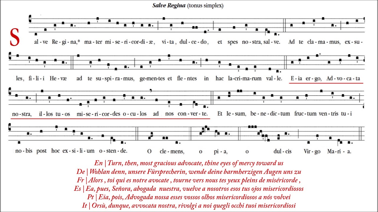Gregorian | Salve, Regina [tonus simplex; Mariakören] - YouTube