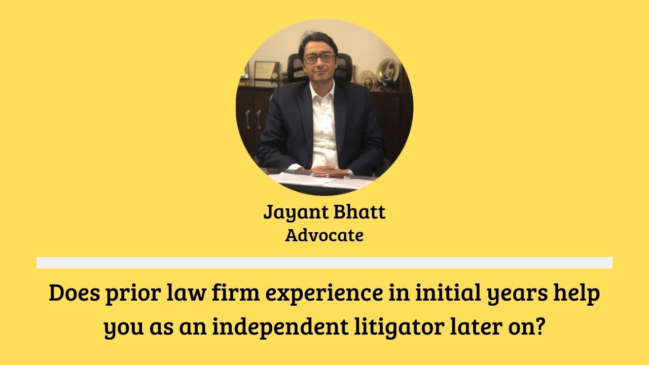 Does prior law firm experience in initial years help you as an ...