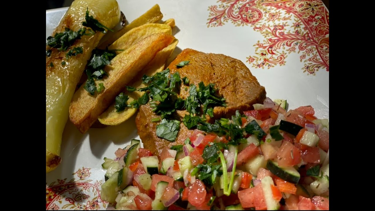 Recipes from Africa (6) Tunisia - Tunisian Mosli & Salad - YouTube