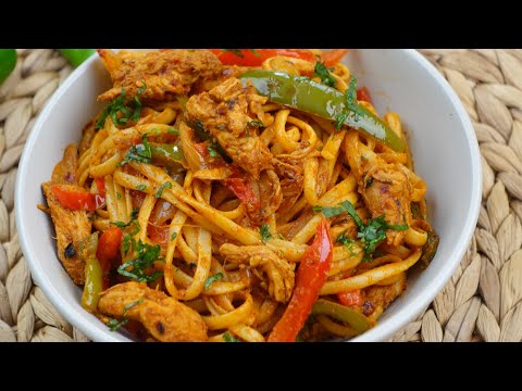 Chicken Fajita Spaghetti,Quick And Easy Recipe By Recipes Of The World 