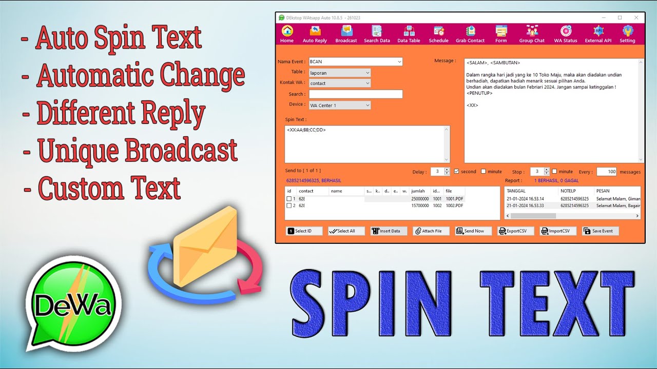 Antisipasi Ban3d, CARA MENAMBAH SPINTEXT UNTUK AUTOREPLY DAN BROADCAST ...