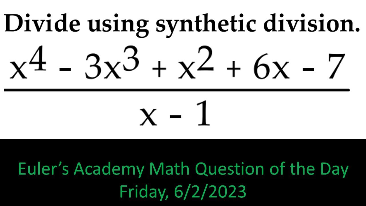 Math Question of the Day: Friday June 2nd, 2023 - YouTube