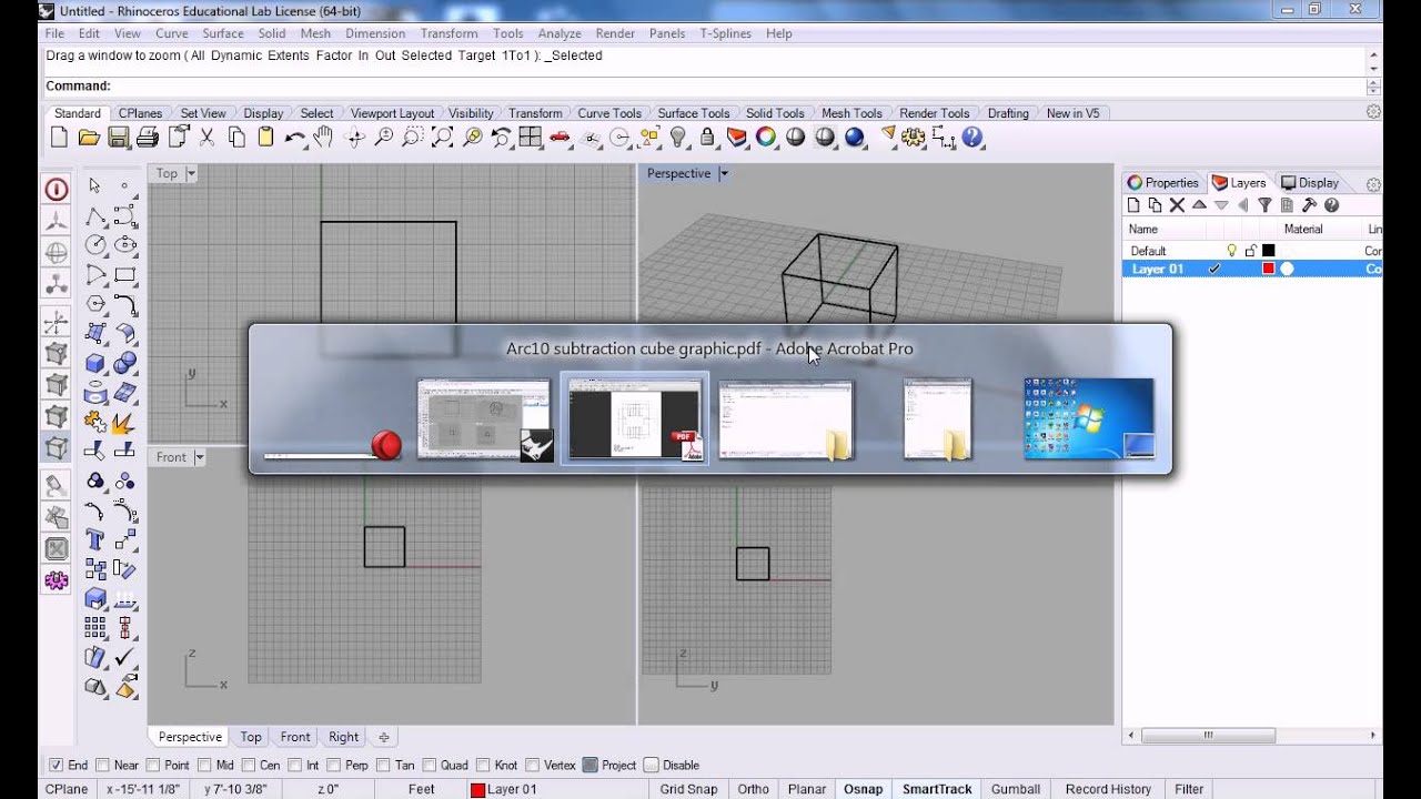 Rhino - 3 - Referential Model Generation and Visibility Settings - YouTube