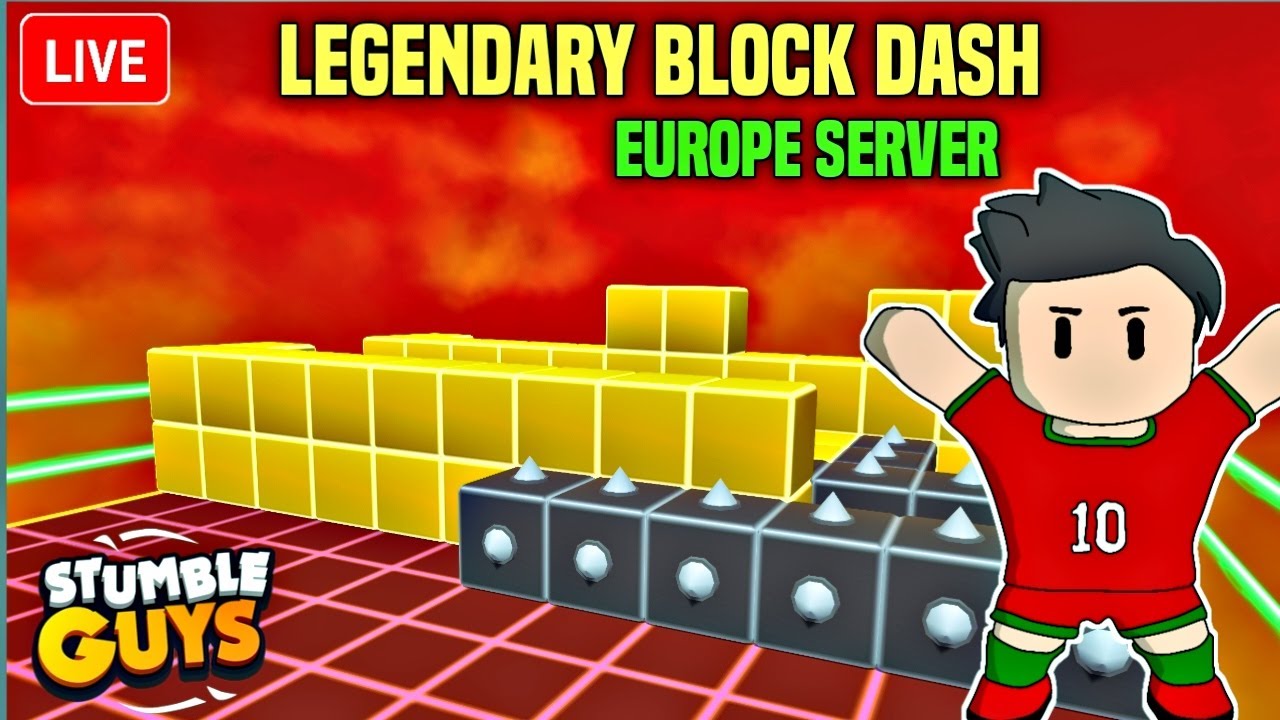 LEGENDARY BLOCK DASH Europe Server | Stumble Guys Live EU Server # ...