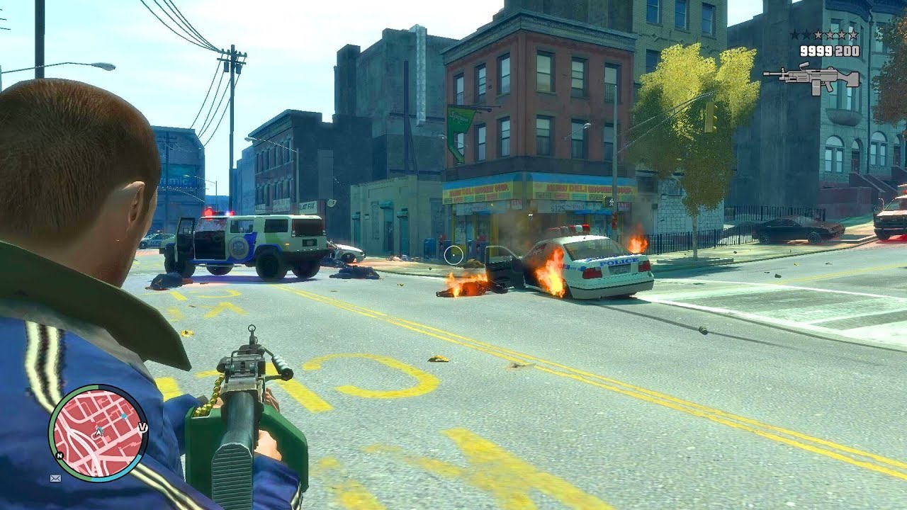 GTA 4 | FOUR STARS WANTED LEVEL LMG - YouTube