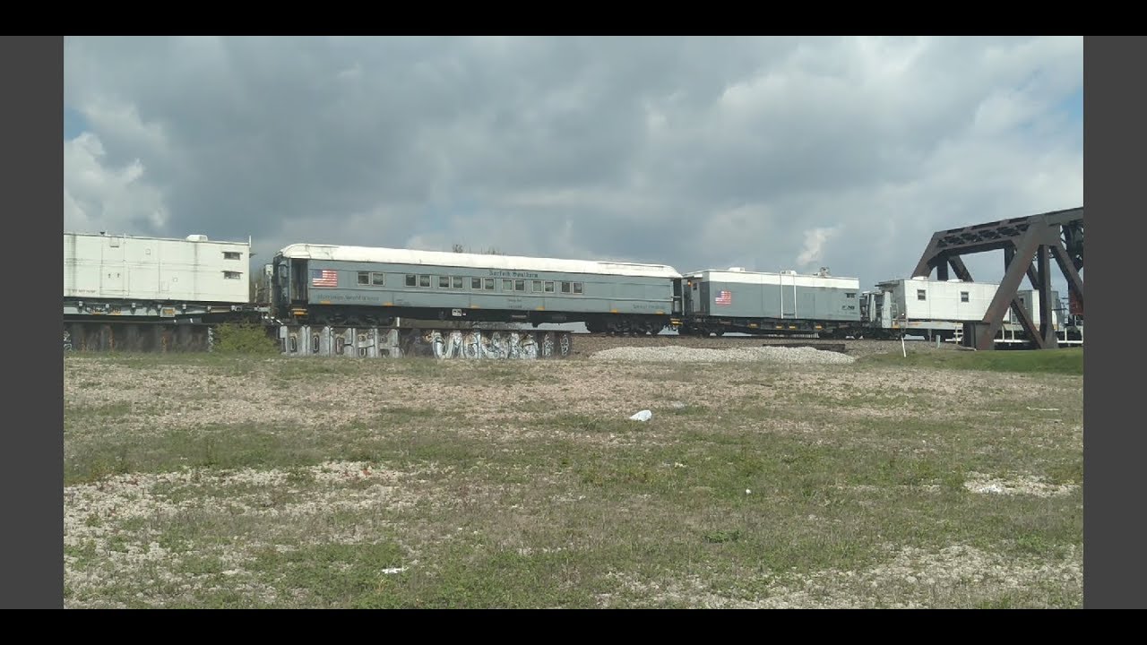 Norfolk Southern work train with passenger car - YouTube