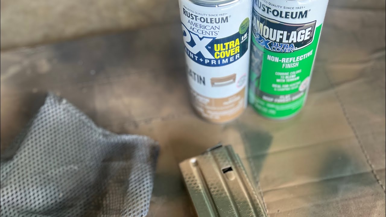 Spray painting my rifle magazines. - YouTube
