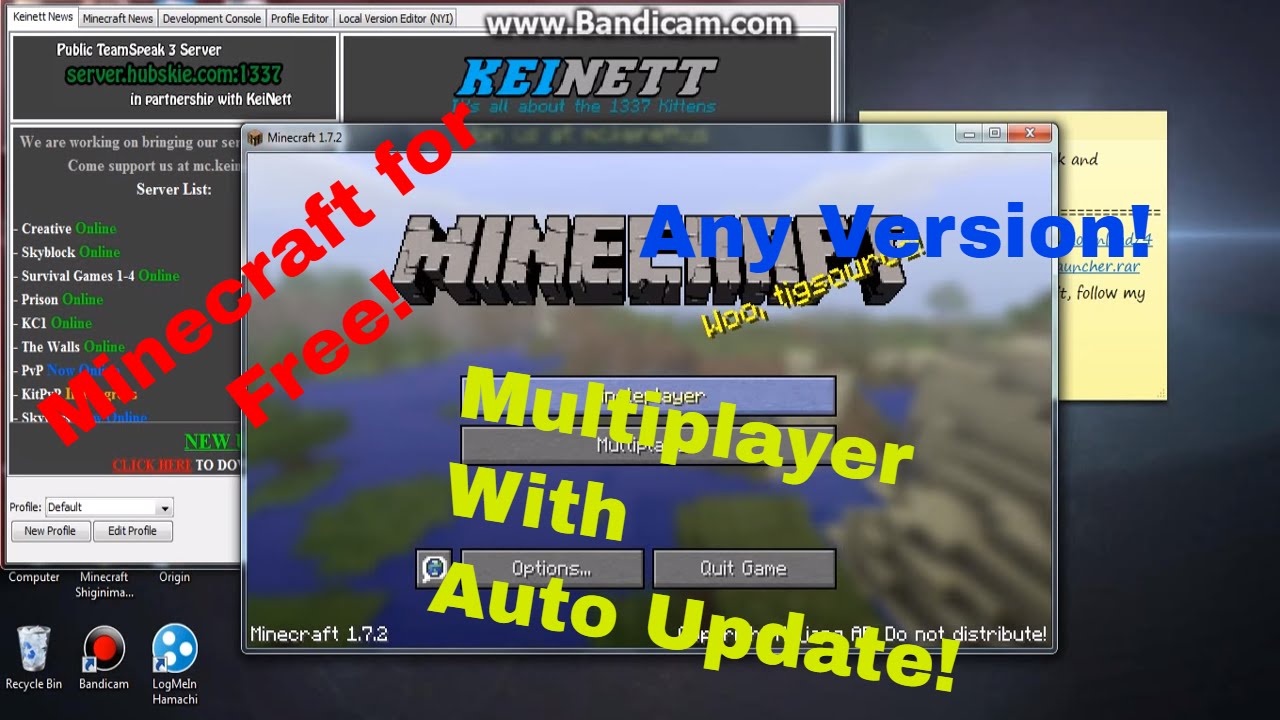 How to download Minecraft For Free with Multiplayer! 1.1.7 (2016) - YouTube