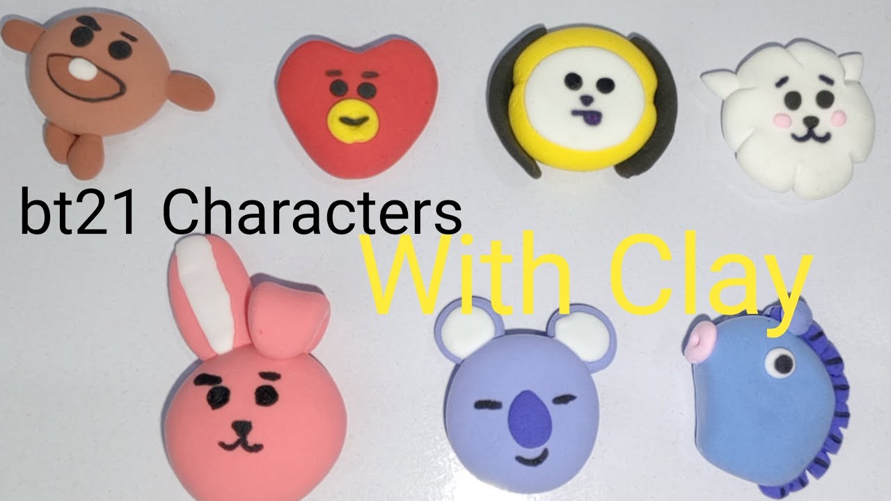 How to make bt21 characters with clay /Ayesha Clay Craft - YouTube