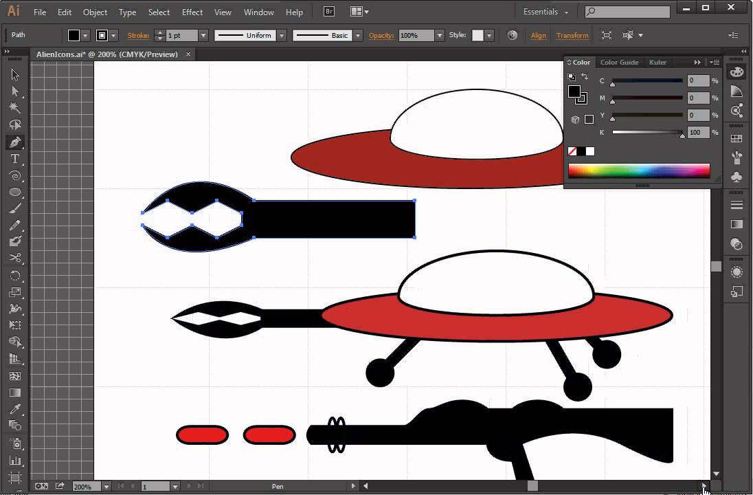 Create a Spaceship in Adobe Illustrator - YouTube