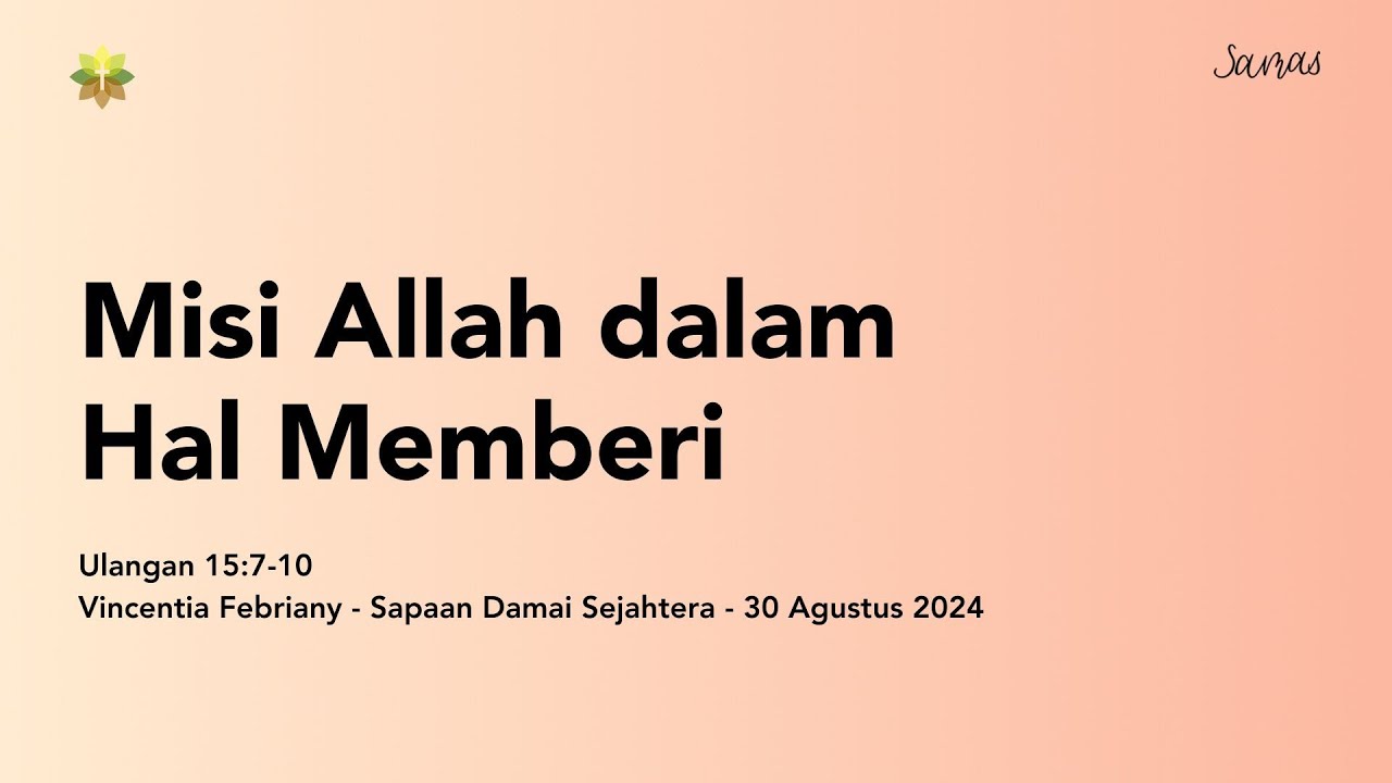 Misi Allah dalam Hal Memberi - YouTube