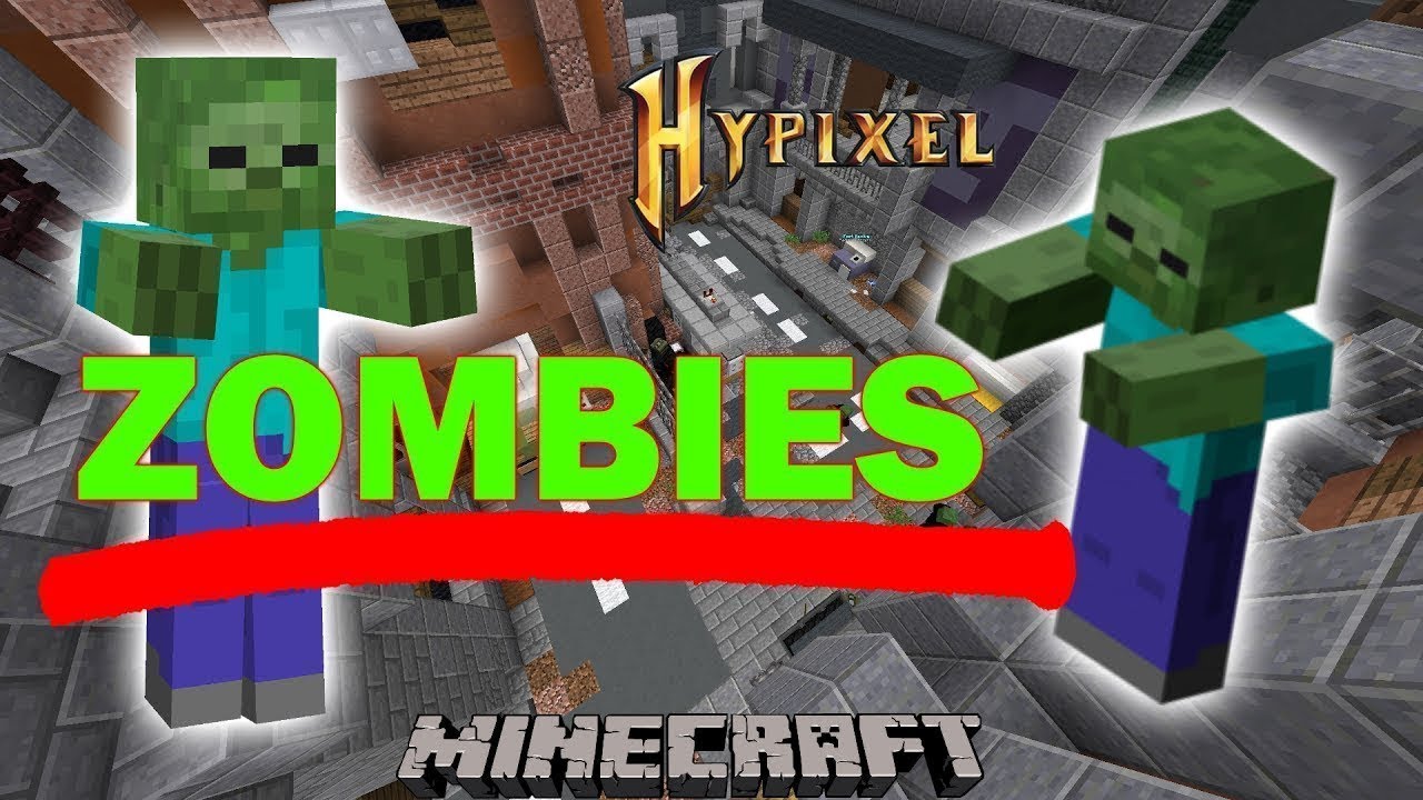 Playing Minecraft Hypixel Zombies - YouTube