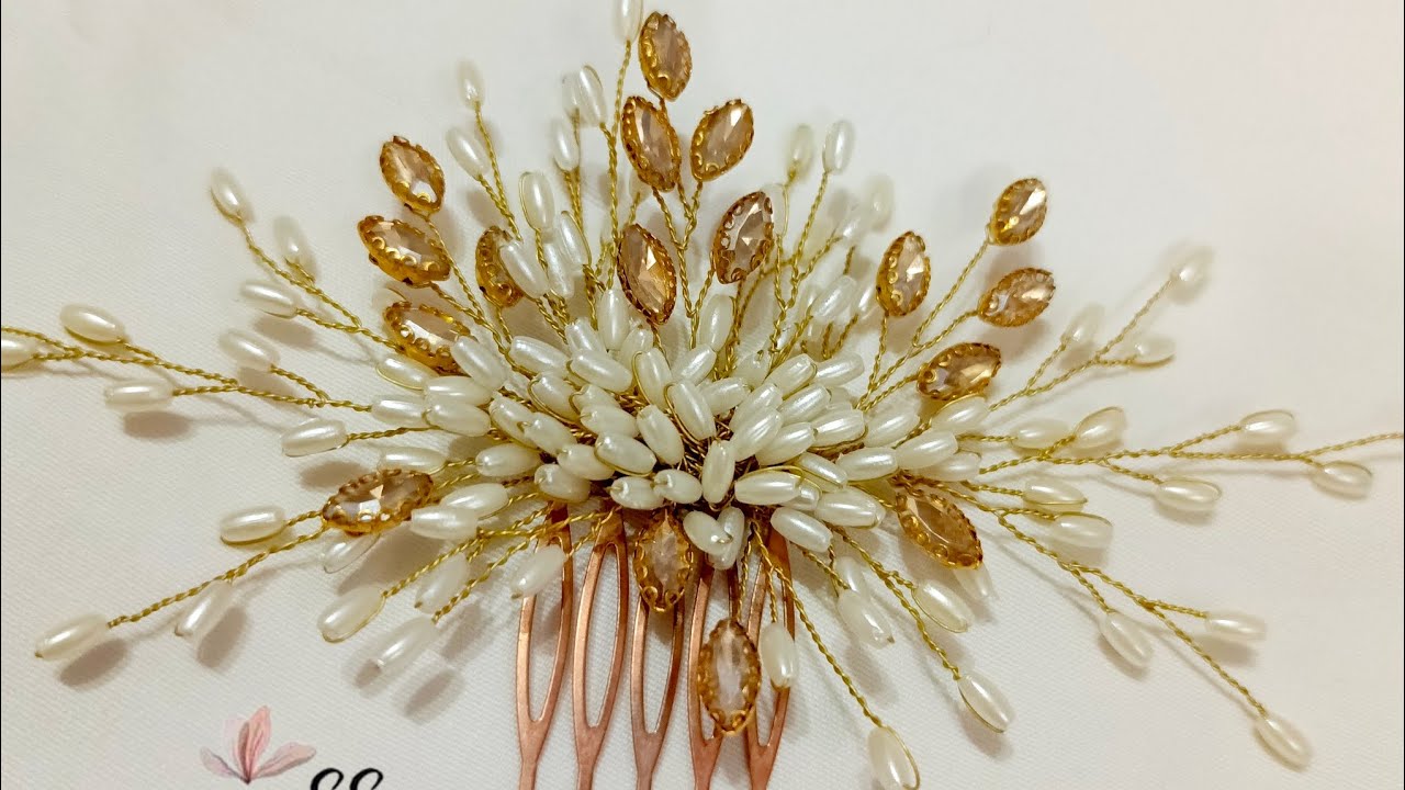 Hair wine | tutorial of making beaded broach for hairs #hairstyle # ...