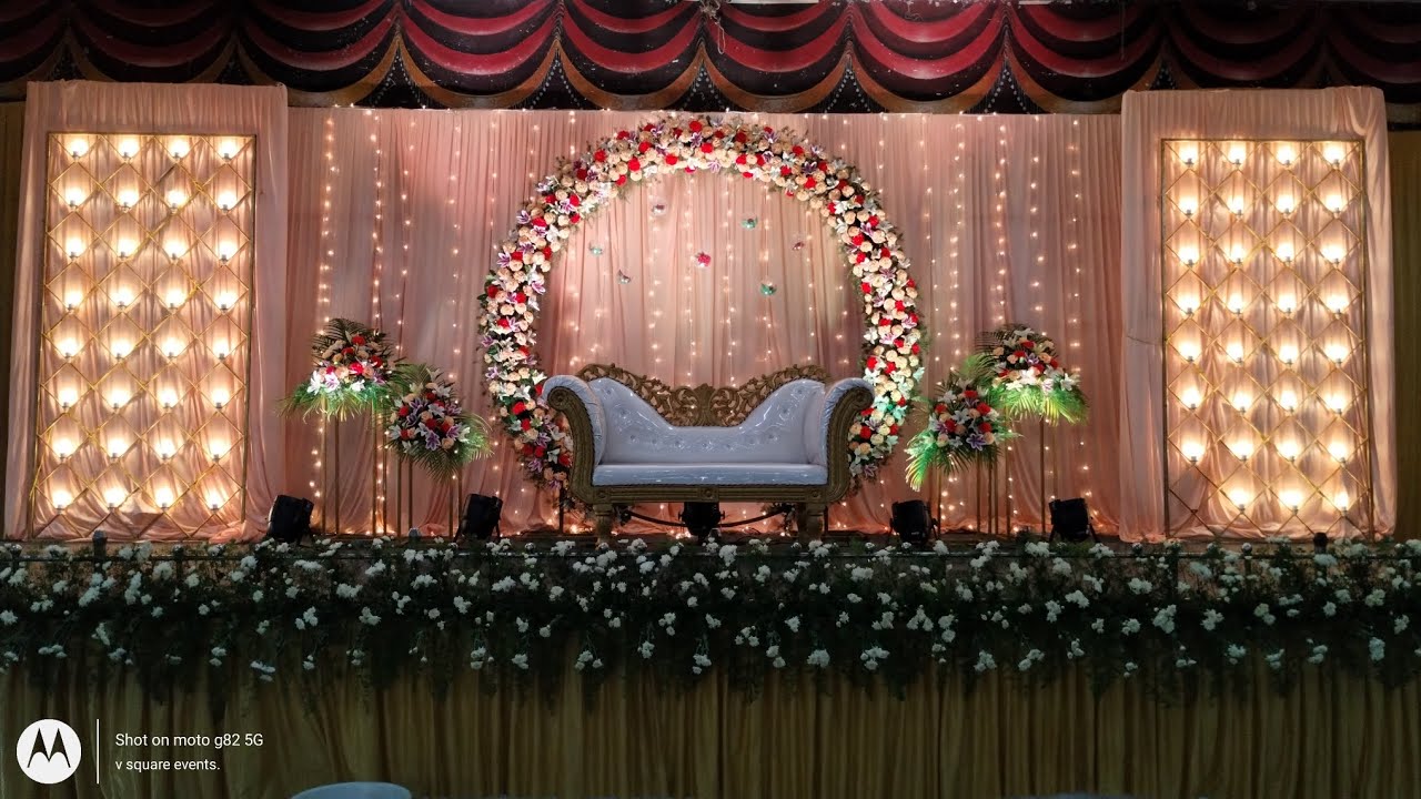 reception wedding stage back drop at Chennai - YouTube