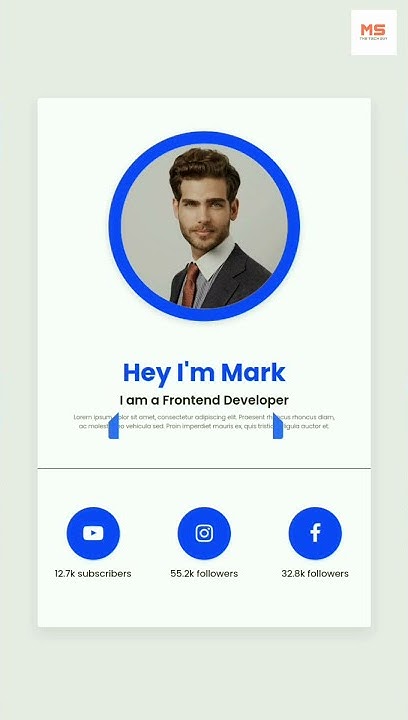 Profile Card Html Css Shorts Subscribe Html Html5 Htmlandcss Css3 Css2020