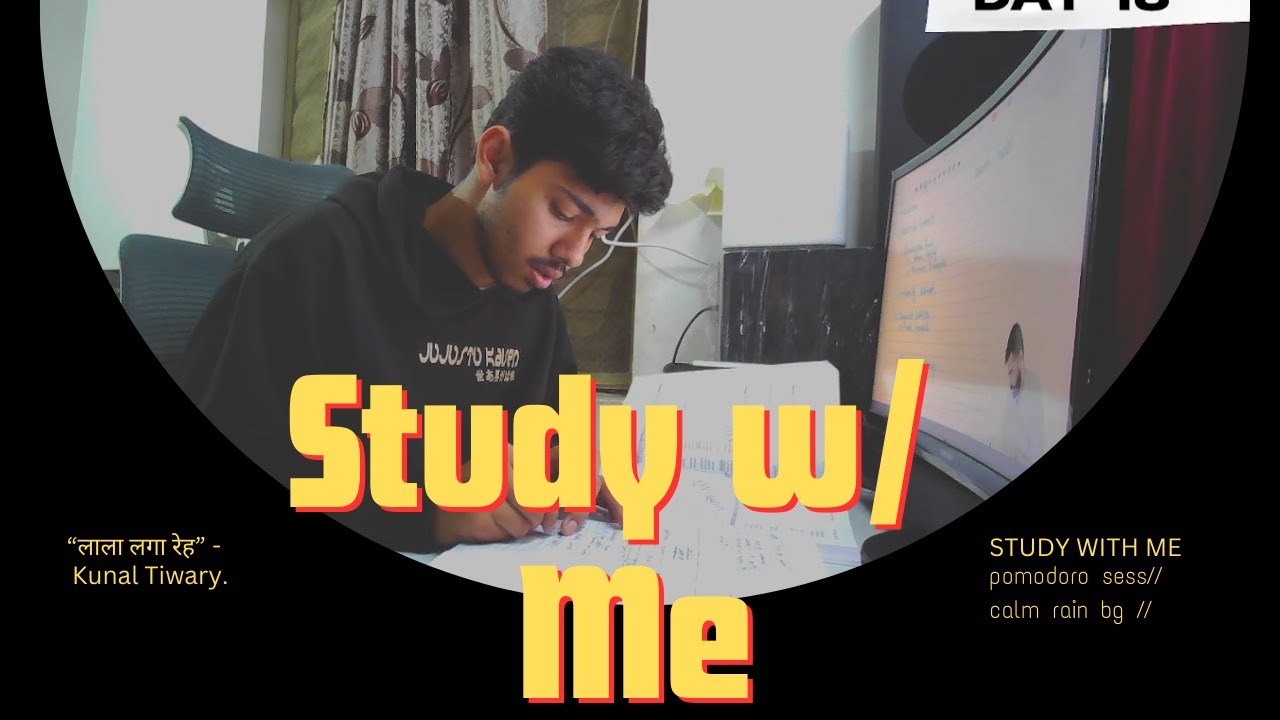 study with me live — (120/20) | DAY 25 | early morning study sess | w / calm rain bg - YouTube