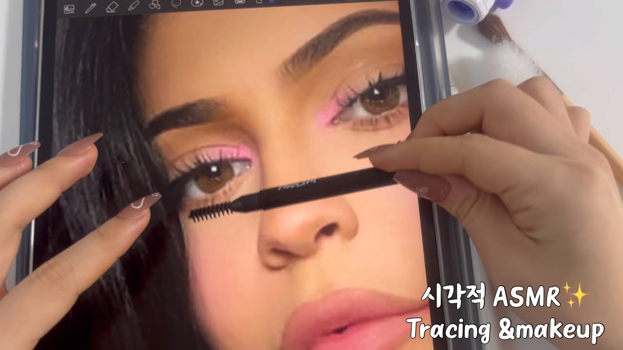 [ASMR]tracing & makeup on Celebrities/ 트레이싱하면서 소곤소곤 ipad메이크업 relaxing💛💛 ...