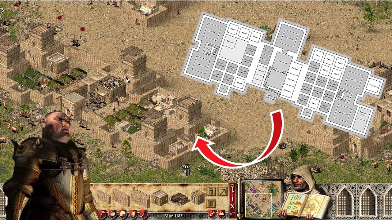 How to build Pig's Five towers castle 🏰 castle in Stronghold Crusader ...
