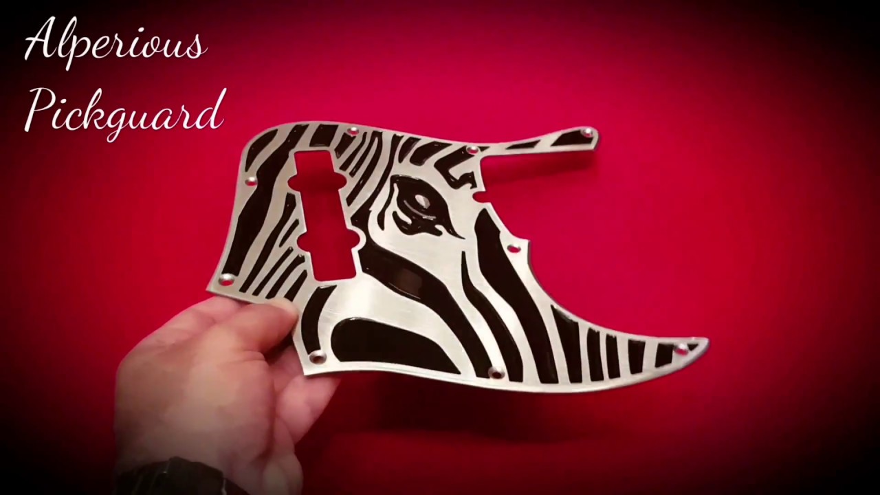 Fender Jazz Bass Pickguard (Zebra Design) by Alperious Pickguard - YouTube