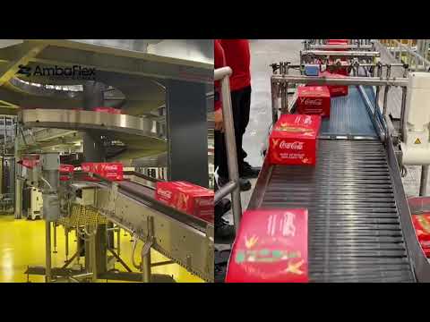 AmbaFlex Spiral Conveyor - Elevating carton packs - YouTube