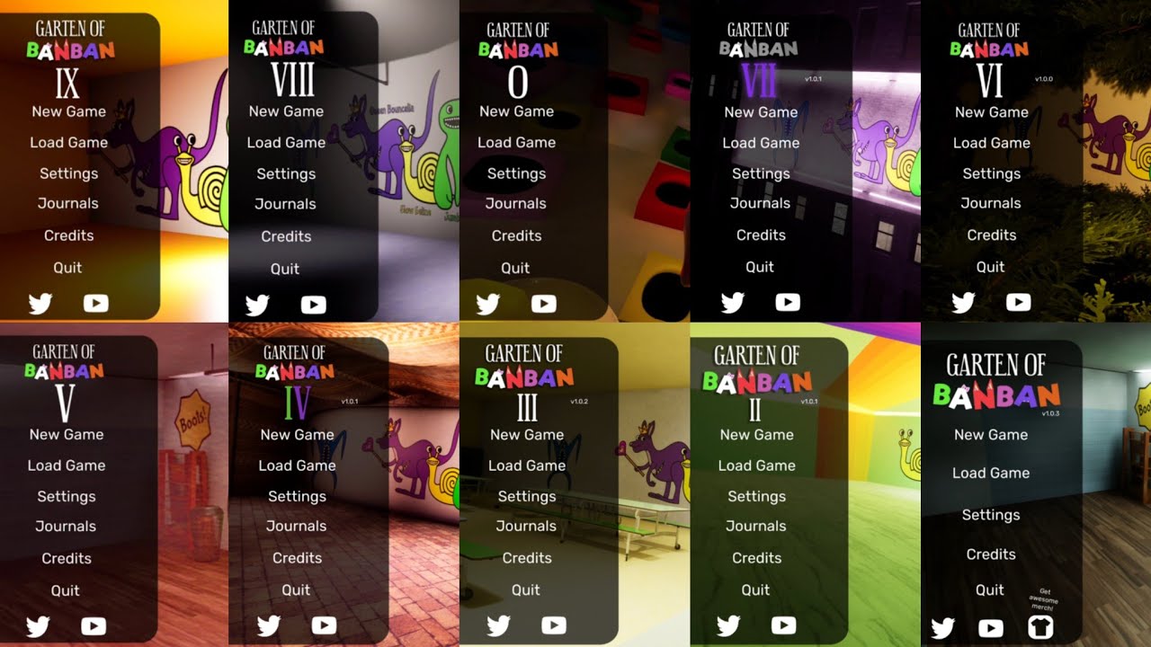 Garten of Banban 0 1 2 3 4 5 6 7 8 9 - New Main Menu Comparison (Concept) - YouTube