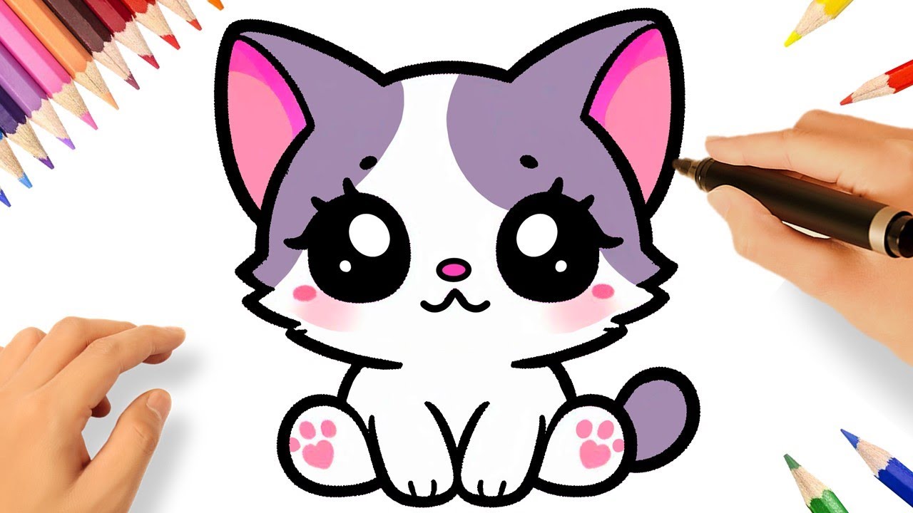 COMMENT DESSINER UN CHATON FACILEMENT 🐱 ️ - YouTube