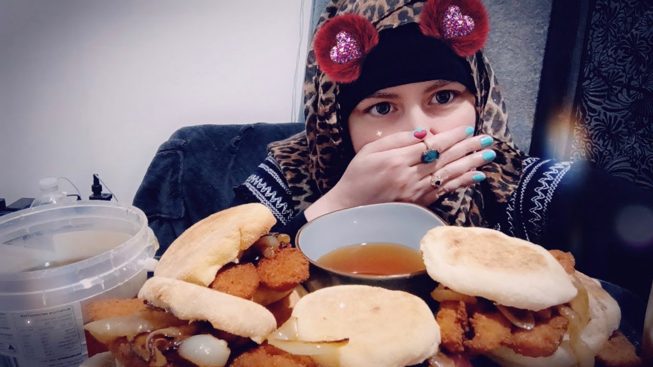 ASMR Breakfast Burger Hot Honey Fried Fish Sandwich🔥🔥 MARYAM 🔥🔥 - YouTube