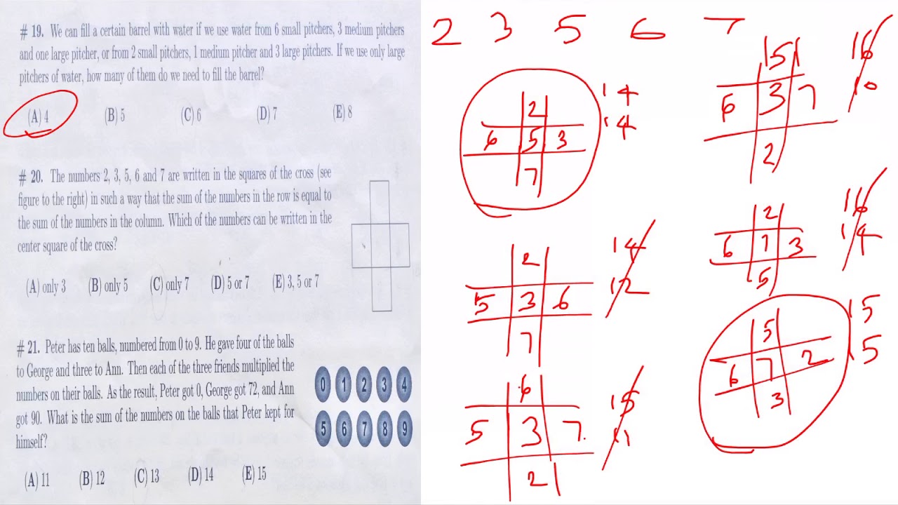 Math kangaroo solutions - YouTube