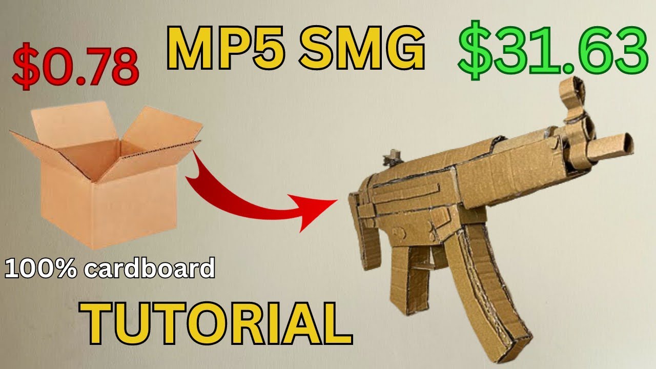 How to make a cardboard MP5 - YouTube