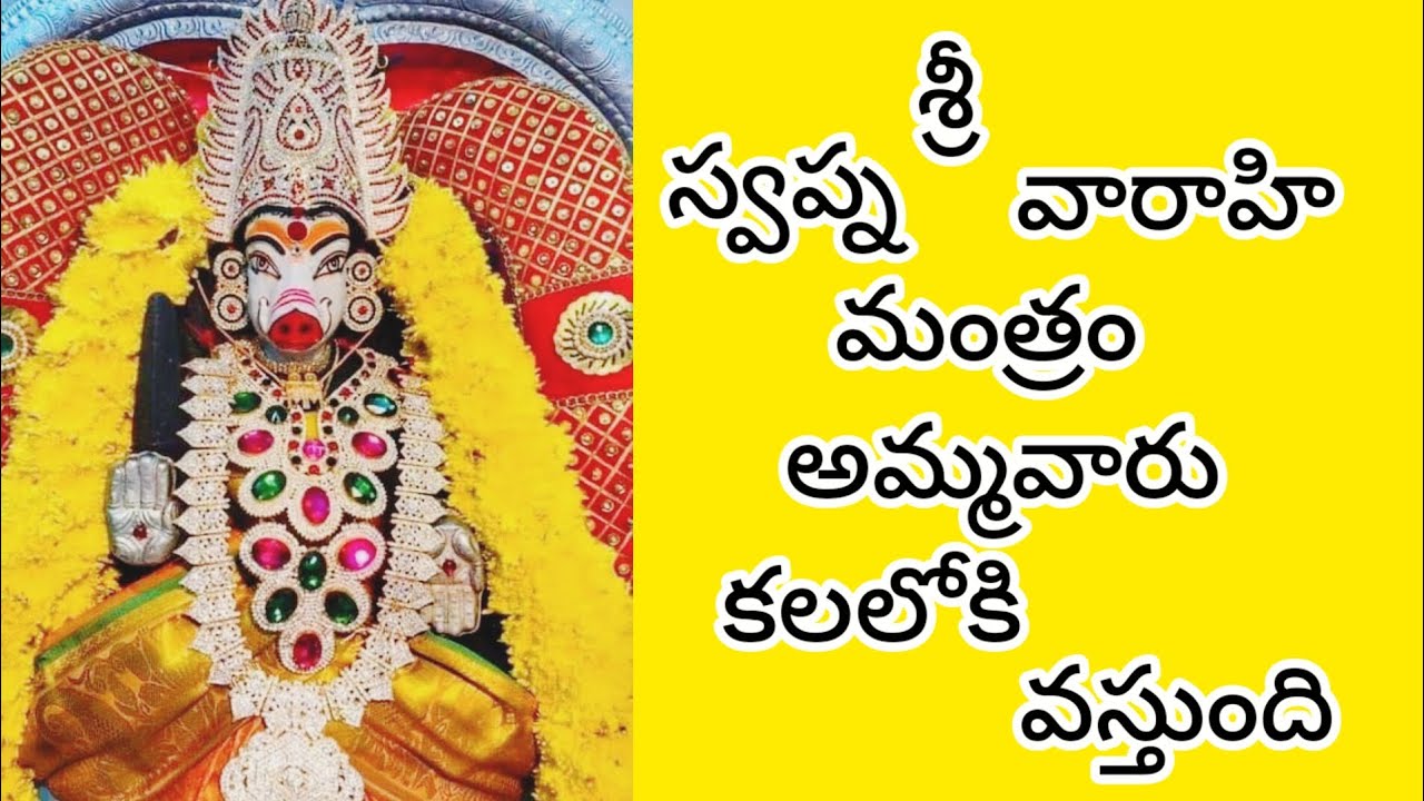 స్వప్న వారాహి మంత్రం తో అమ్మవారు కలలోకి వచ్చి సమస్య పరిష్కరిస్తుంది ...