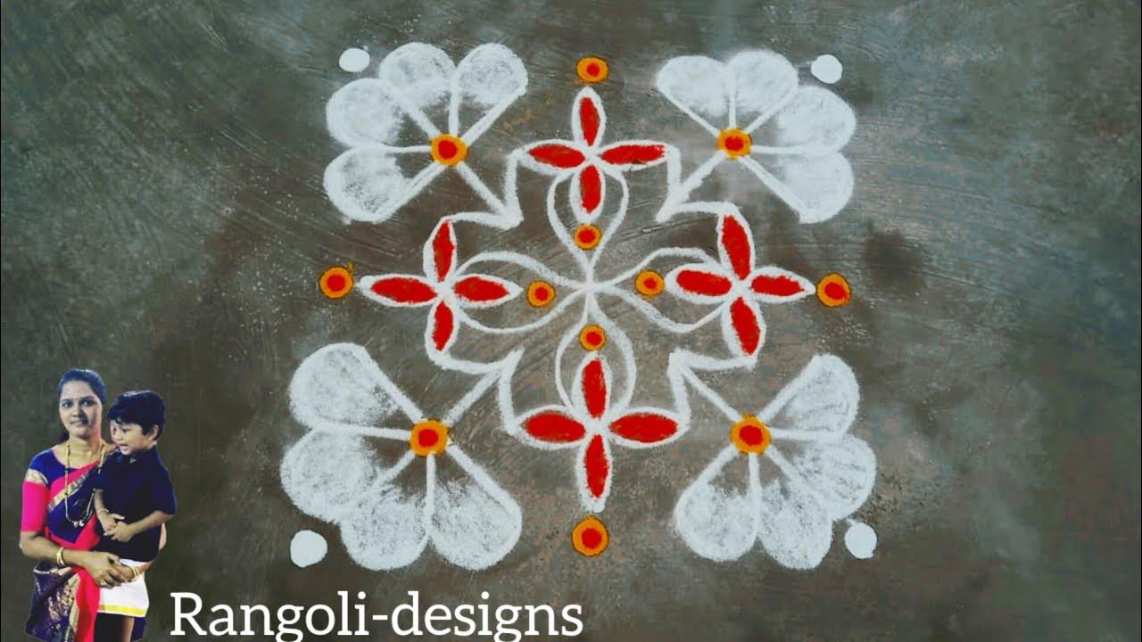 easy & quick 7×7dots Rangoli 🌺|ಚುಕ್ಕಿ ರಂಗೋಲಿ 7×7🌺 kolam|muggulu ...