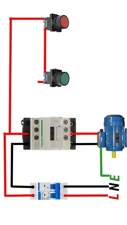 MCB magnetic contactor on off switch & water pump connection wiring ...