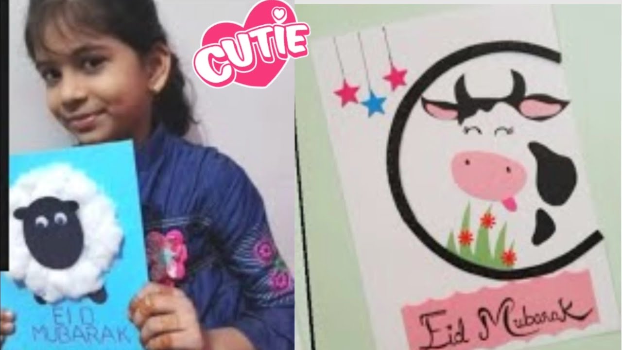 How to make Eid ul Adha card at Home | Bakra Eid card design 2020 Easy ...