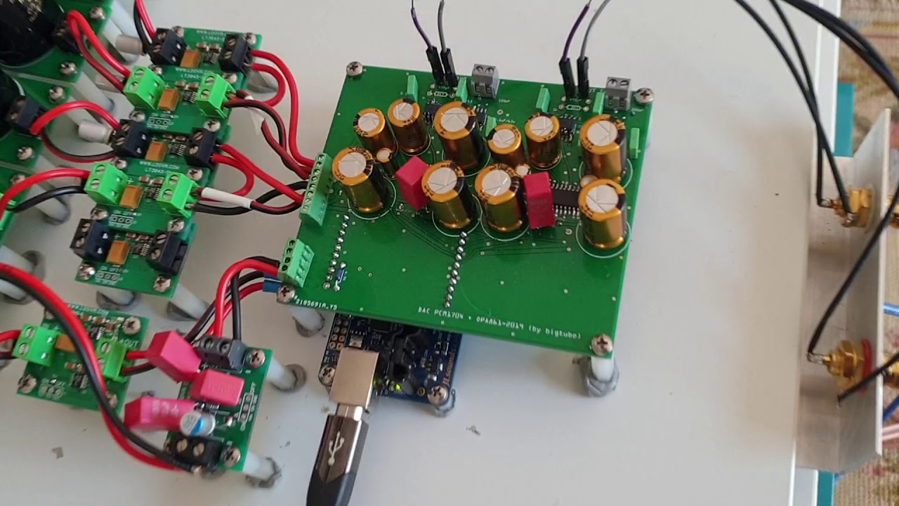 Diy pcm1704 dac + H2B amplifier - YouTube