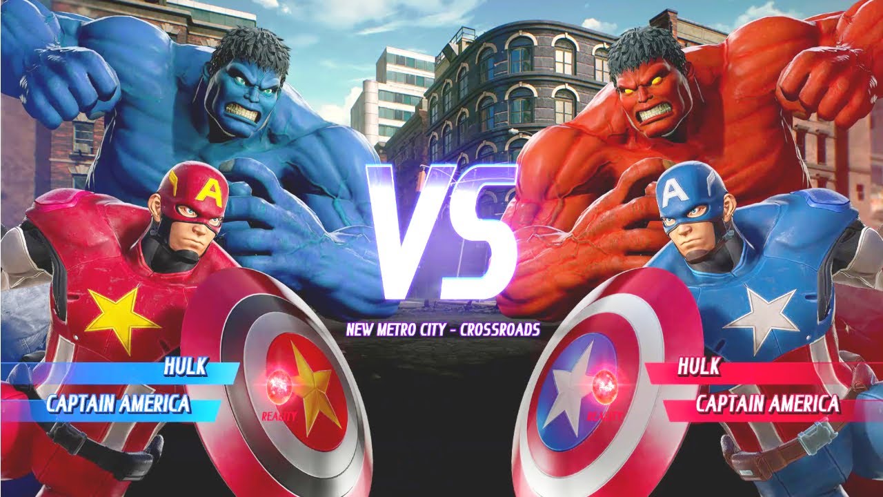 Blue Hulk & Red Captain America VS Red Hulk & Blue Captain America I ...