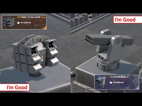 KSAM Block 2 vs GWS-25 Sea Wolf | Air Defence Test - Modern Warships 