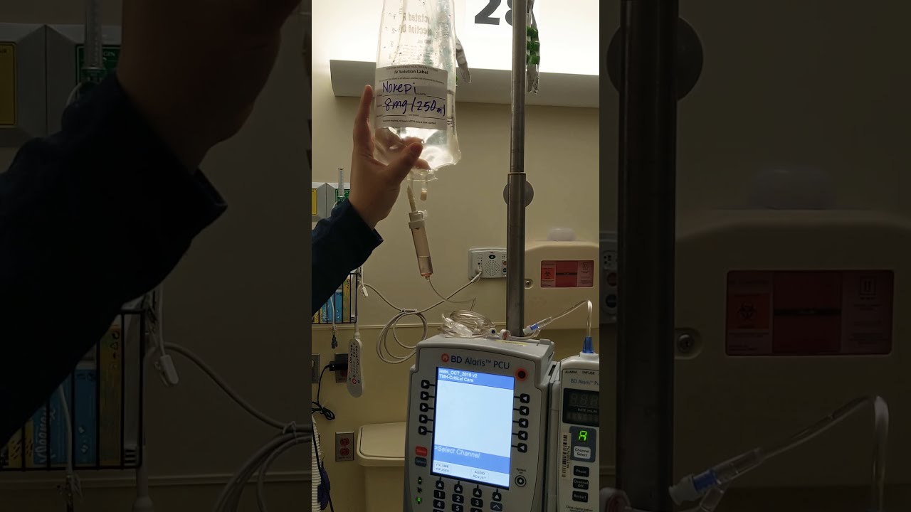 Alaris pump programming - Norepinephrine drip - YouTube