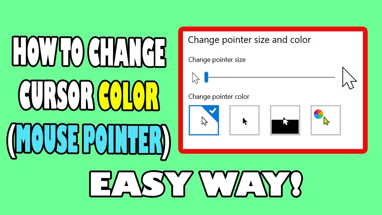HOW TO CHANGE CURSOR/MOUSE COLOR POINTER 2021 UPDATED 2022| ⚜️ PC ZONE ...