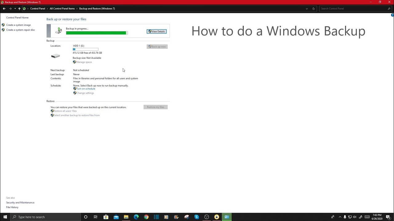 How To Run A Backup on Windows 10, 8 and 7 - YouTube